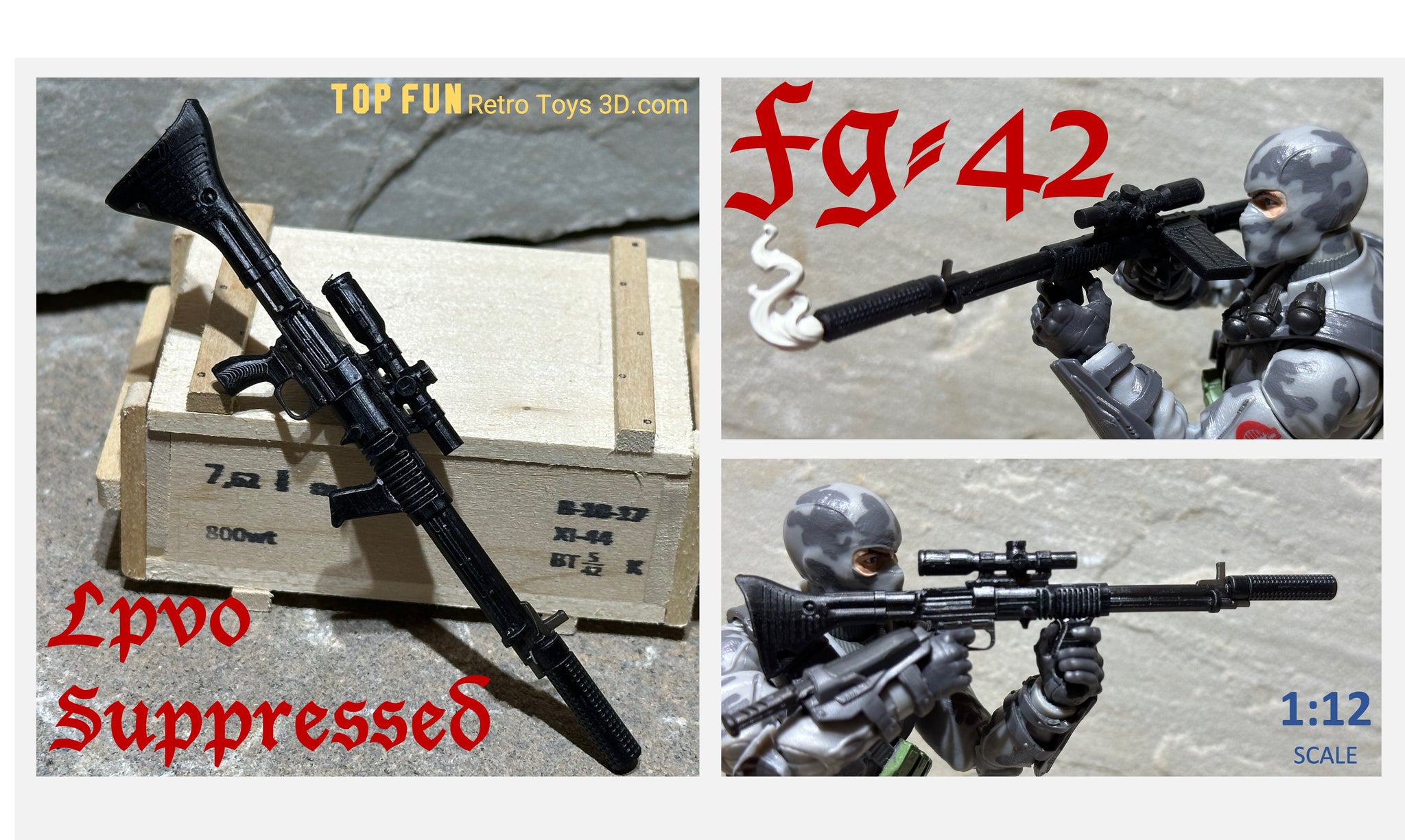 FG-42 Rifle 1:12 Scale – Top Fun Retro Toys 3d