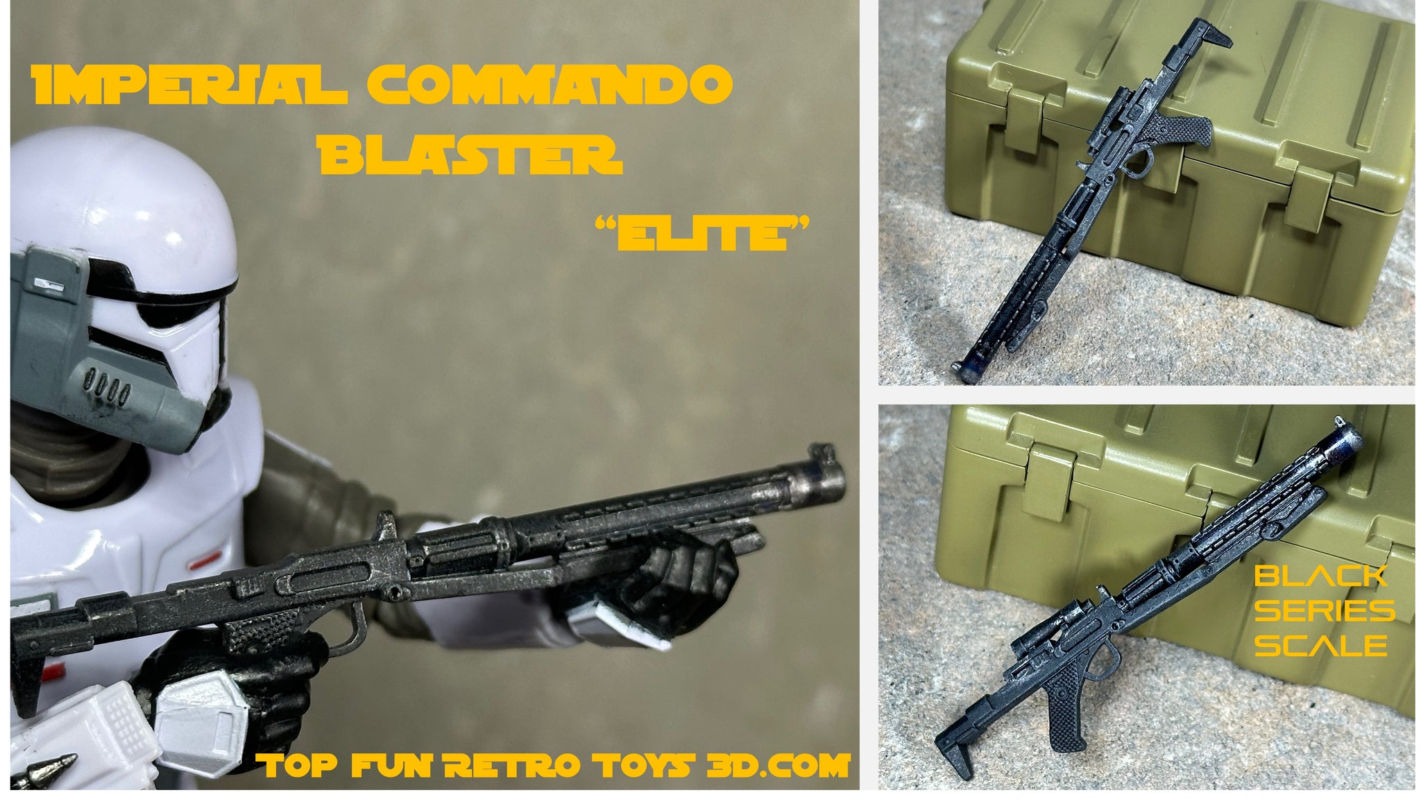Black Series Imperial Commando Blaster 1:12 Scale – Top Fun Retro Toys 3d