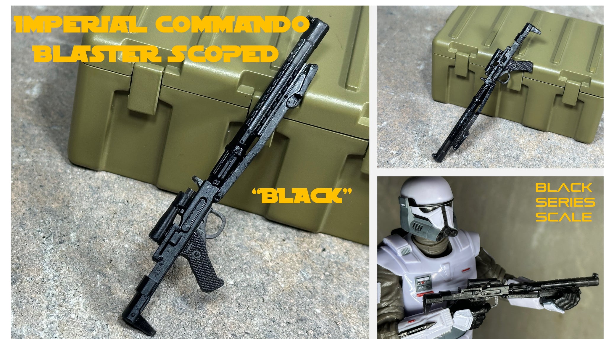 Black Series Imperial Commando Blaster 1:12 Scale – Top Fun Retro Toys 3d