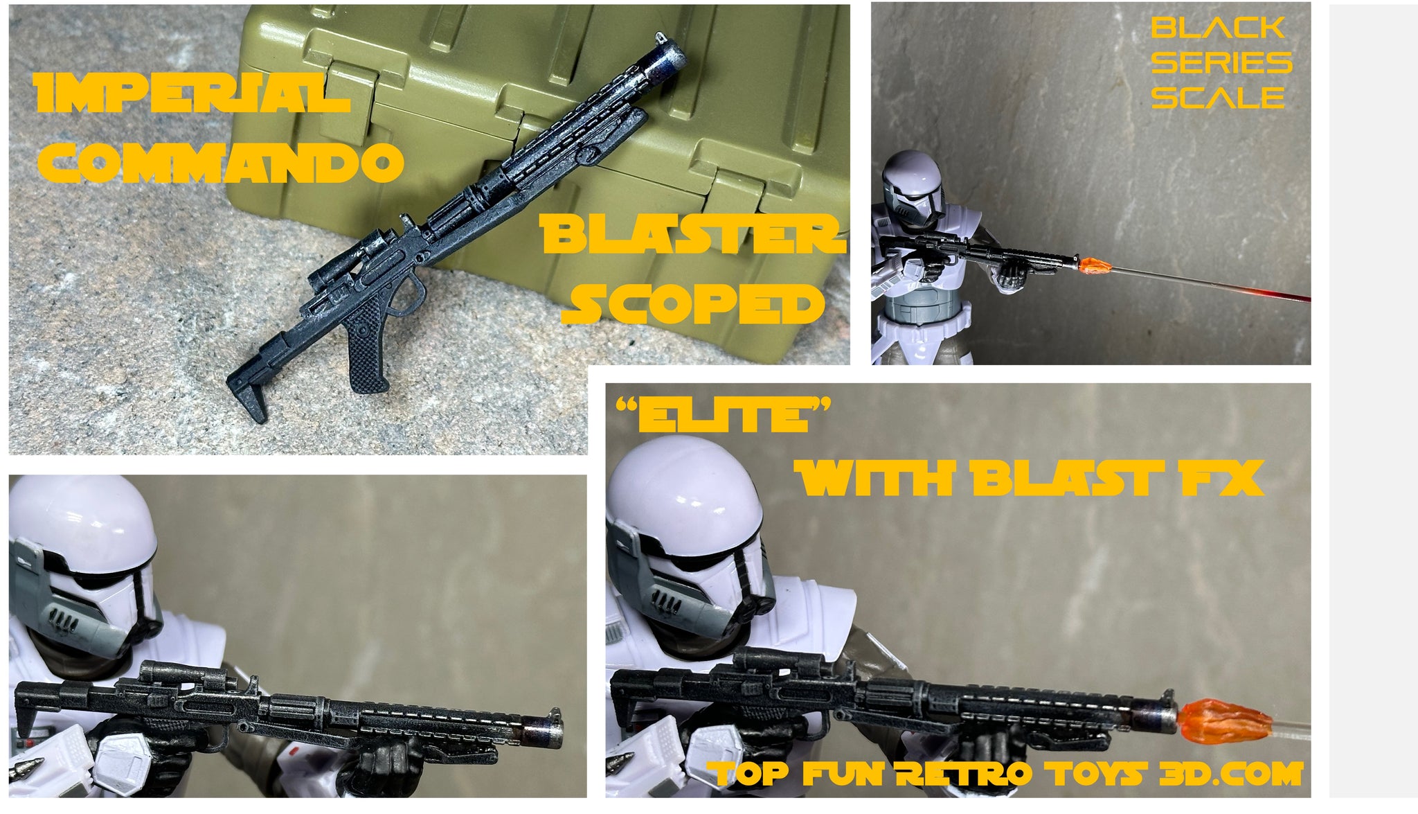 Black Series Imperial Commando Blaster 1:12 Scale – Top Fun Retro Toys 3d