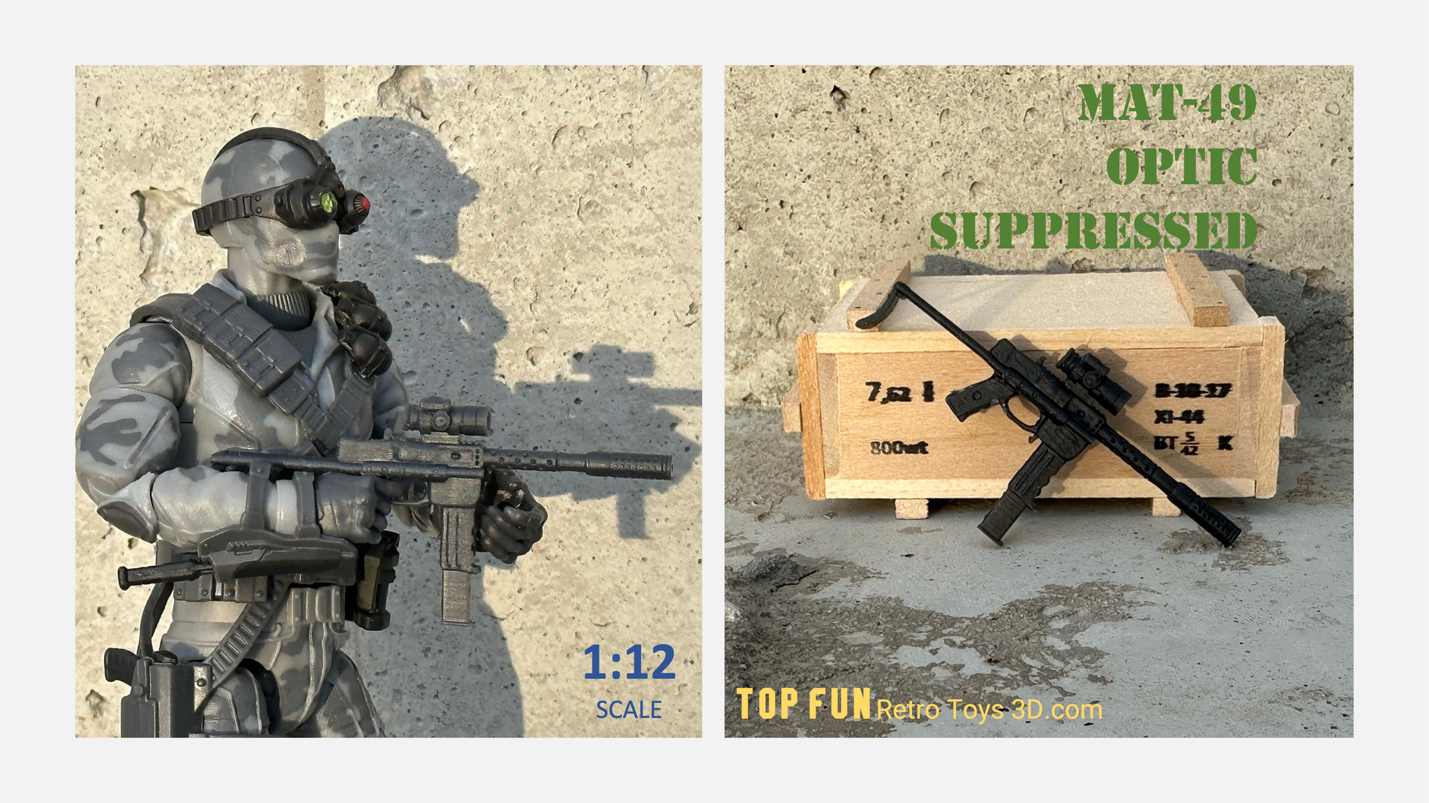 MAT-49 Series 1:12 Scale – Top Fun Retro Toys 3d