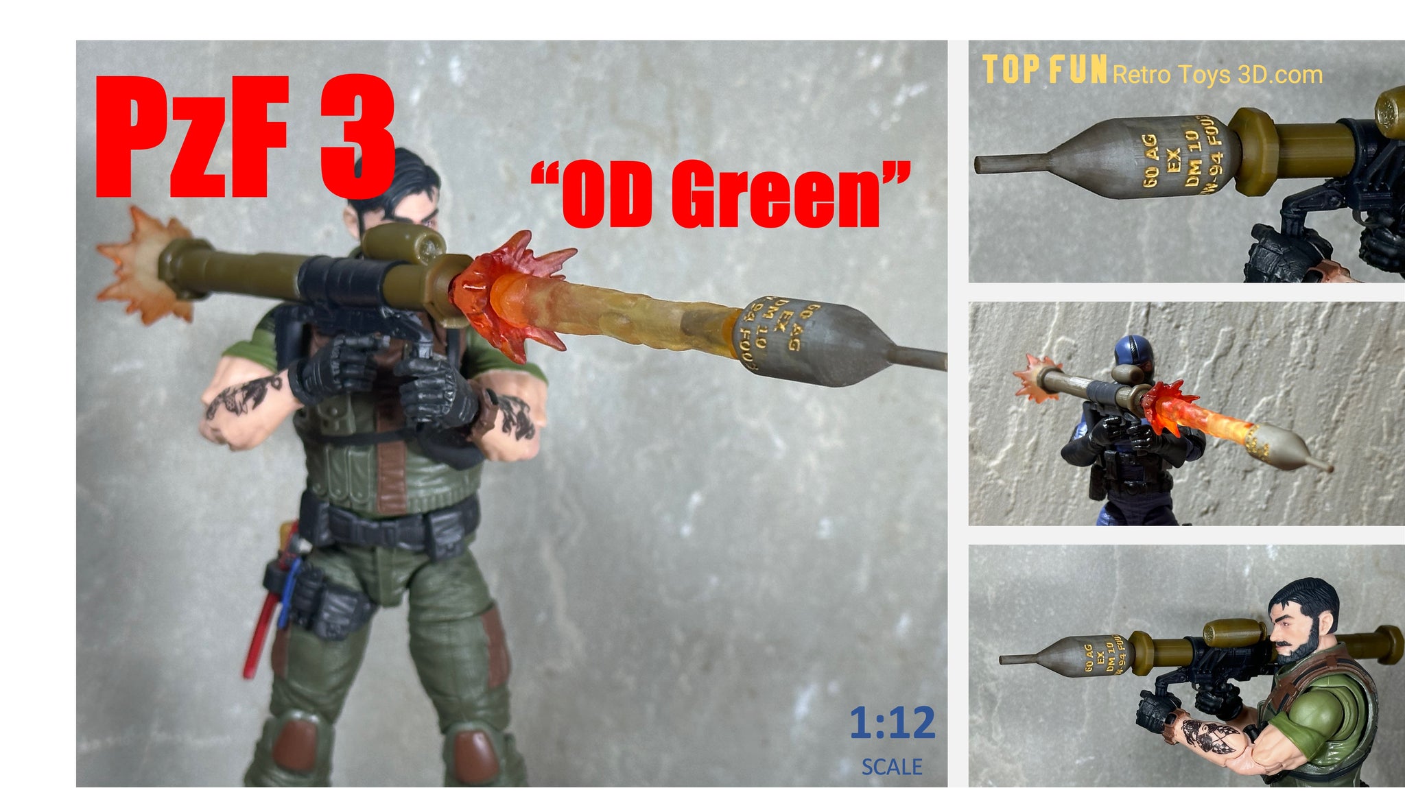 Panzerfaust 3 PzF3 Launcher 1:12 Scale – Top Fun Retro Toys 3d