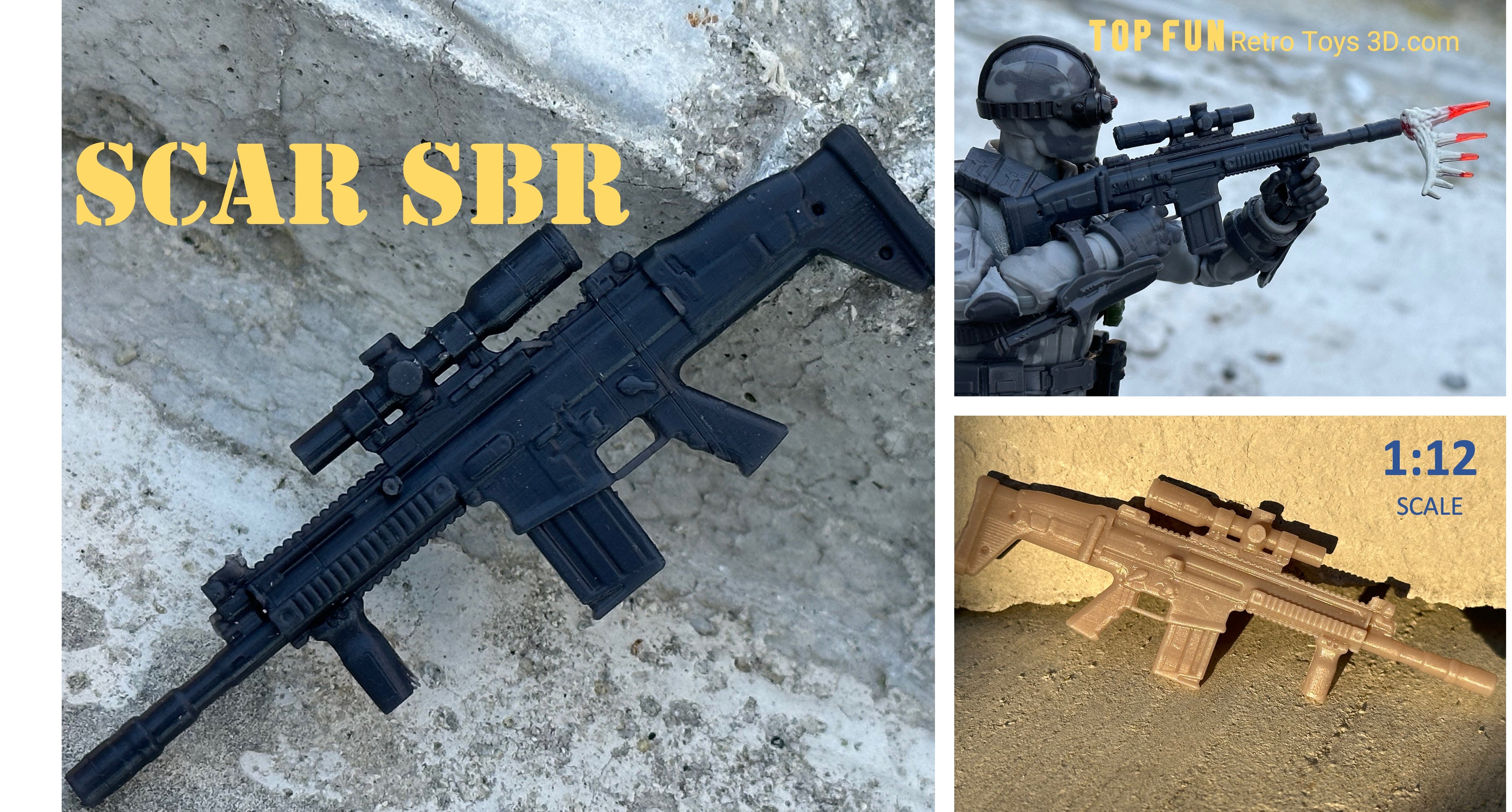 MK 17 SCAR Heavy 1:12 Scale – Top Fun Retro Toys 3d