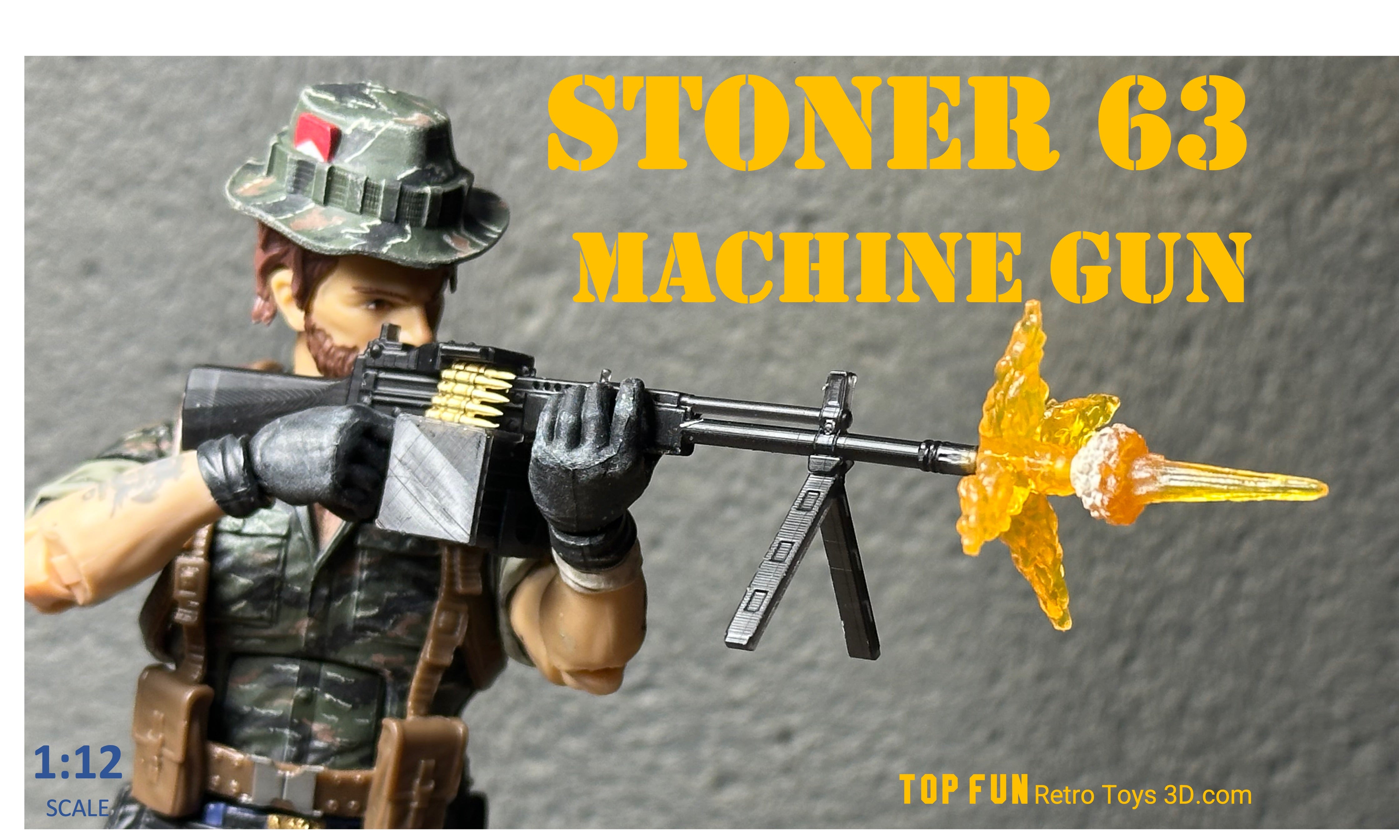 Stoner 63 Machine Gun 1:12 Scale – Top Fun Retro Toys 3d