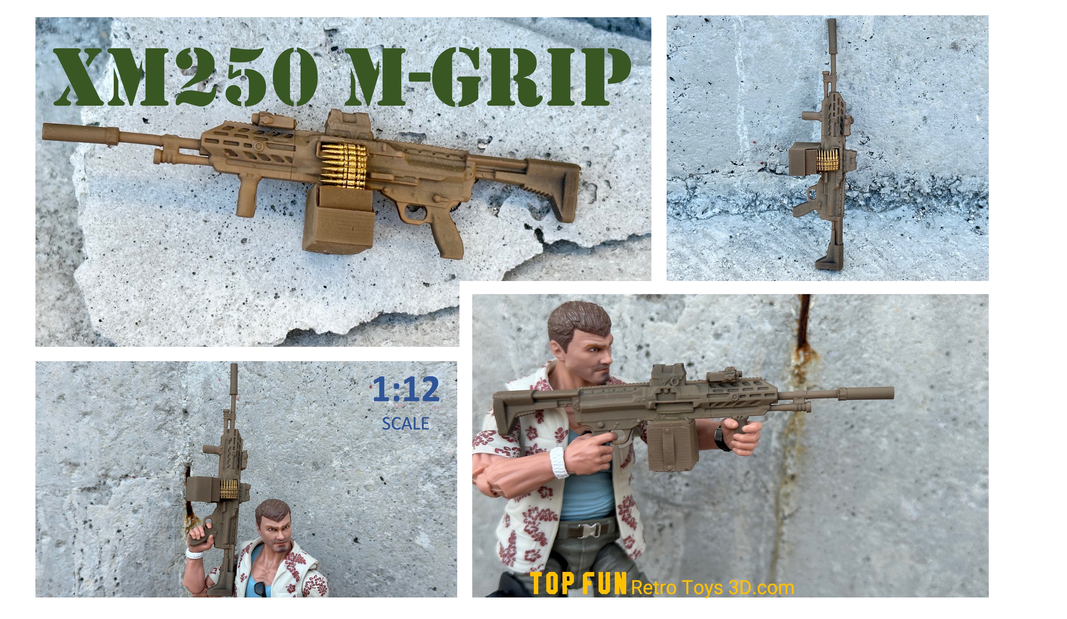 XM250 LMG 1:12 Scale – Top Fun Retro Toys 3d