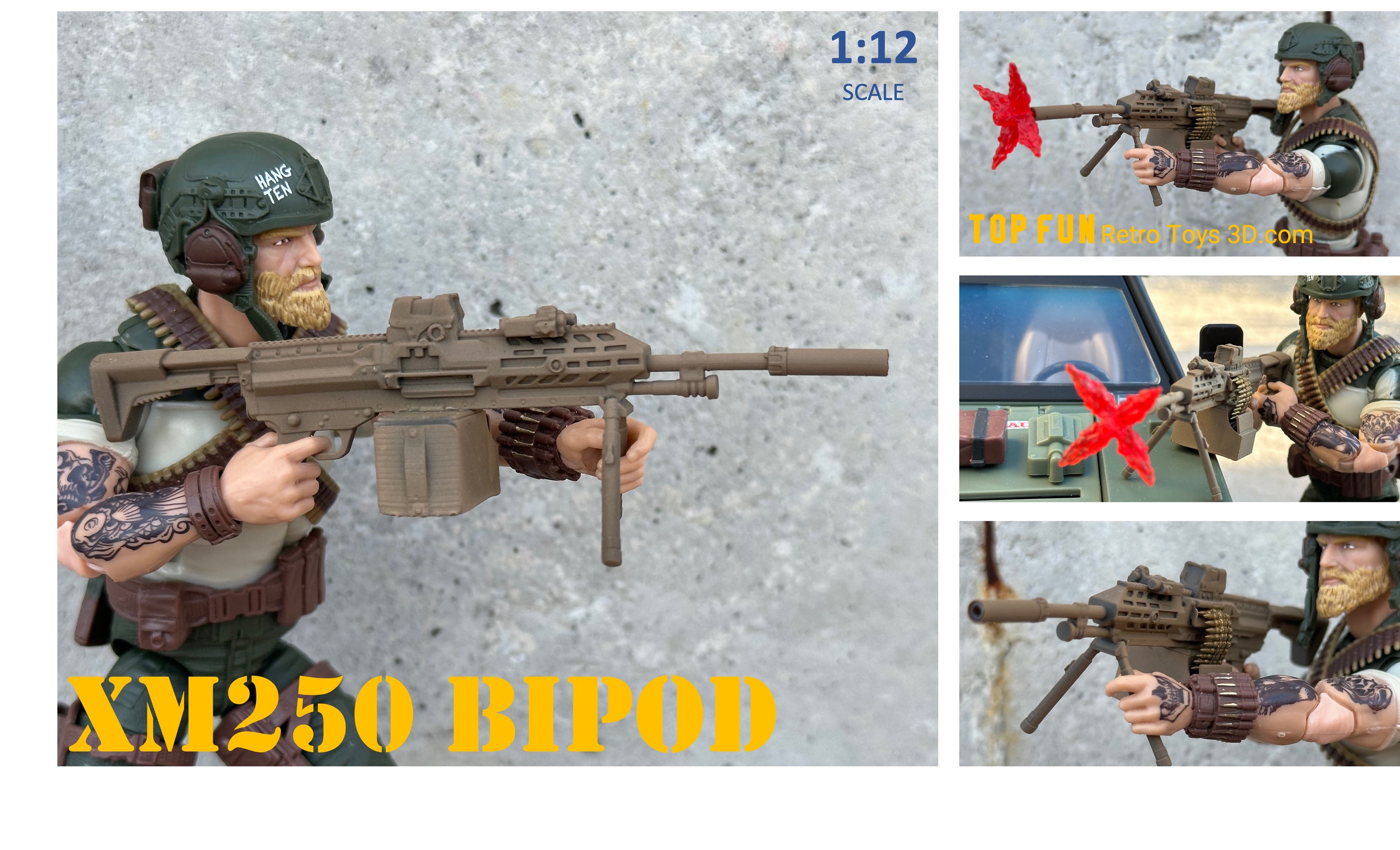 XM250 LMG 1:12 Scale – Top Fun Retro Toys 3d